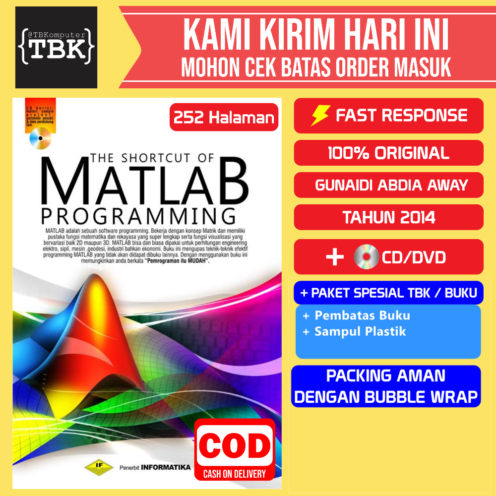 Jual BUKU THE SHORTCUT OF MATLAB GUNAIDI ABDIA AWAY | Shopee Indonesia
