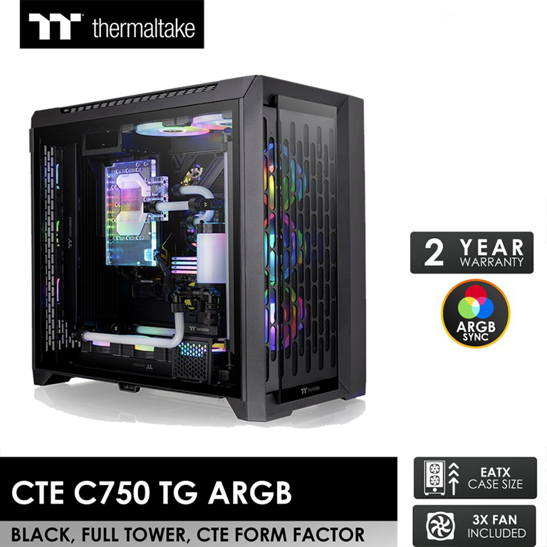 Jual Casing Thermaltake CTE C750 TG ARGB Black [EATX, Chassis] | Shopee ...