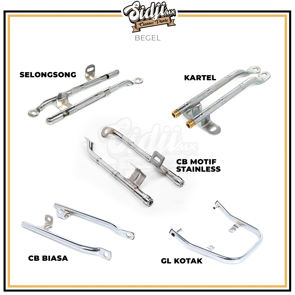 Jual Begel Behel Flanger Pegangan Belakang Model Panjang Oval CB 100 GL ...