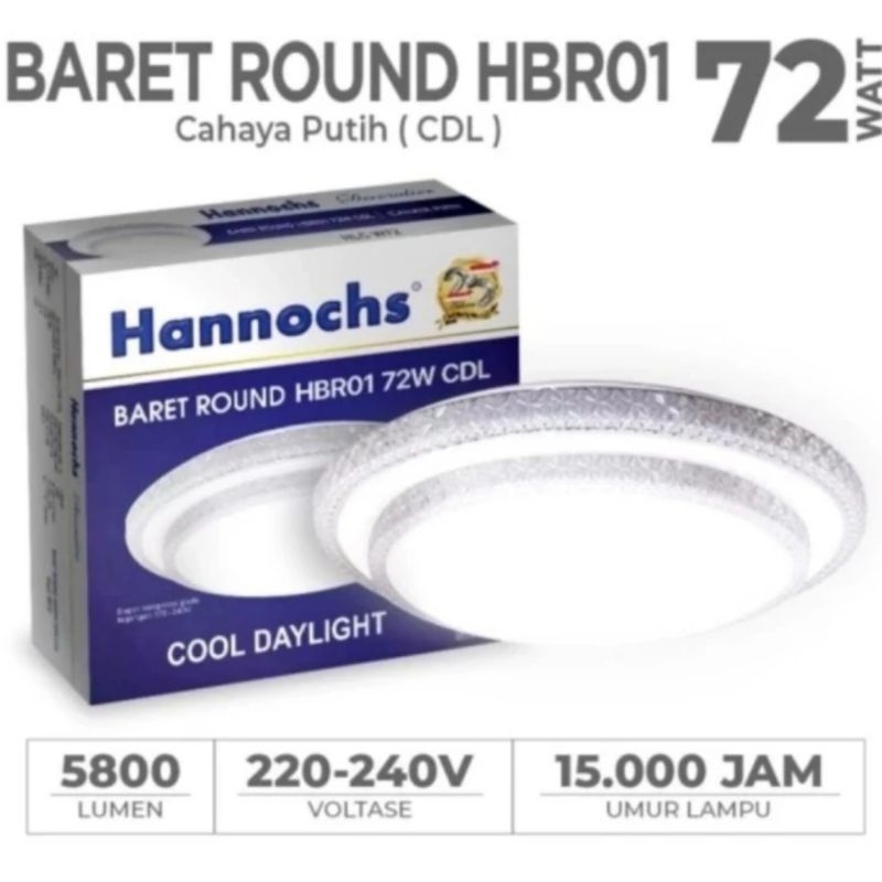Jual Hannochs LED Baret Round HBR01 72W Cahaya Putih - Lampu Dekoratif ...