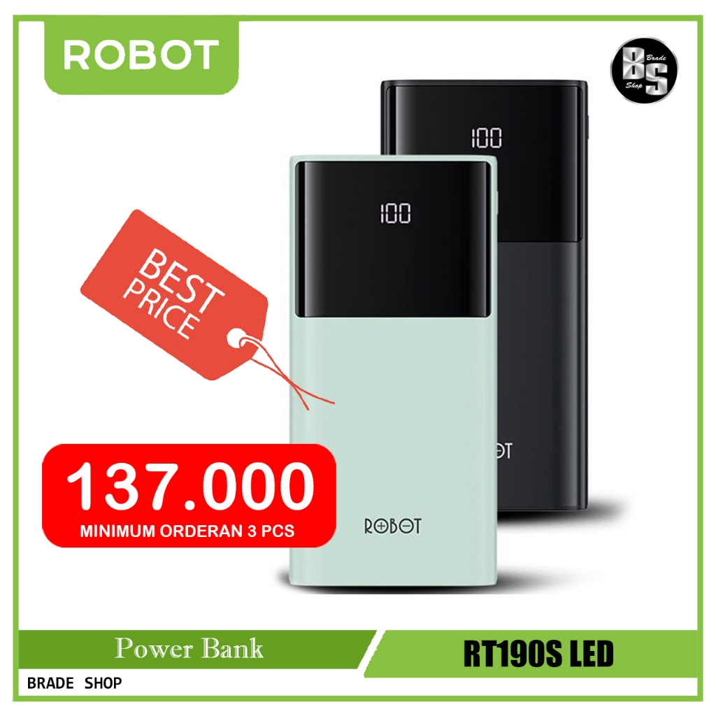 Jual Power Bank Robot RT190S LED Display 10000 MAH Fast Charging RT 190 ...
