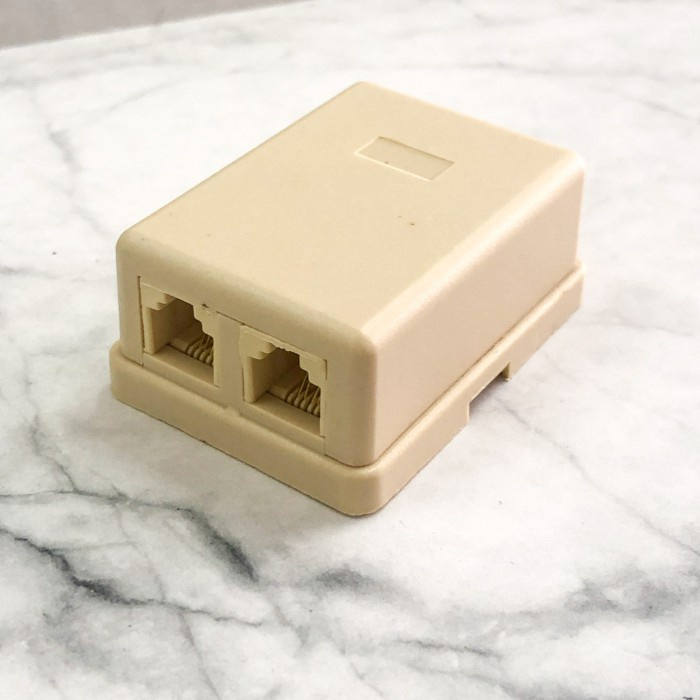 Jual Roset Telepon 2 Lobang Kotak Terminal Telephone 2 Way RJ11 ...