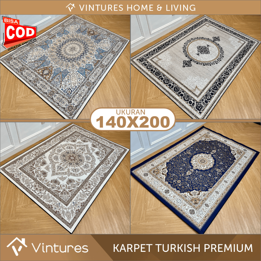 Jual [200 x 140 CM] Karpet Lantai Turki Premium / Karpet Permadani ...