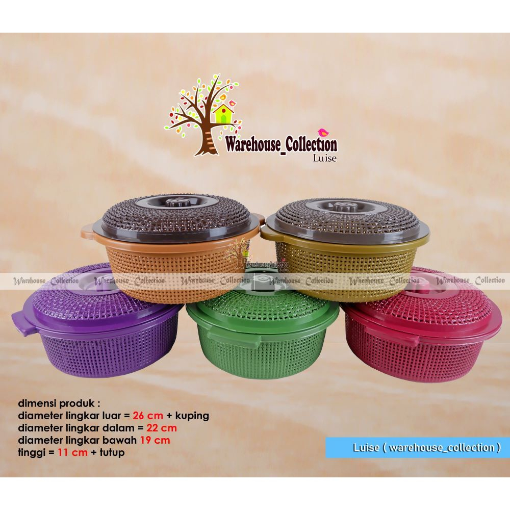 Jual 6PCS X Tempat Nasi Tutup Plastik murah /Bakul Nasi / tempat berkat ...