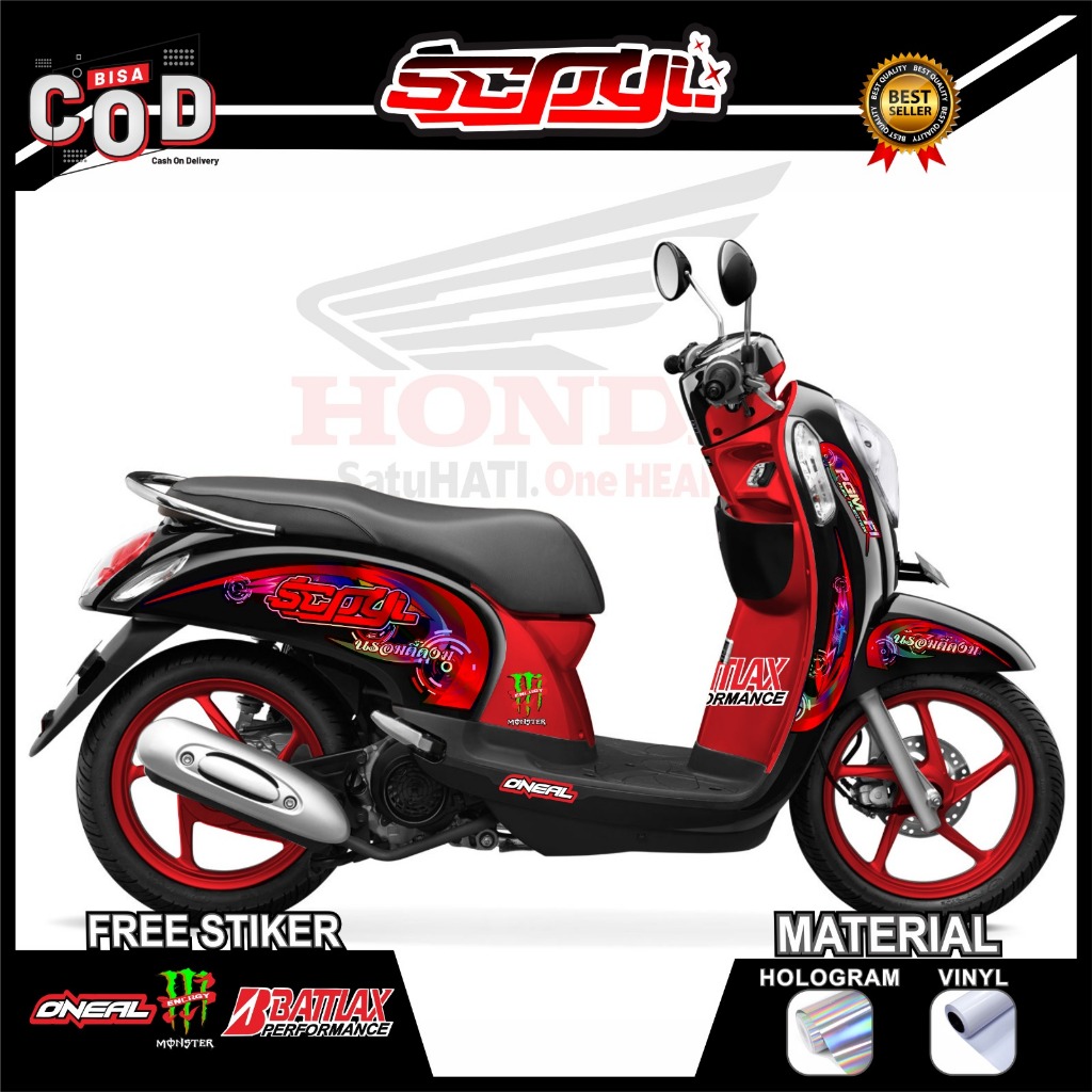 Jual STRIPING VARIASI STIKER LIST MODIFIKASI MOTOR SCOOPY FI BAHAN ...