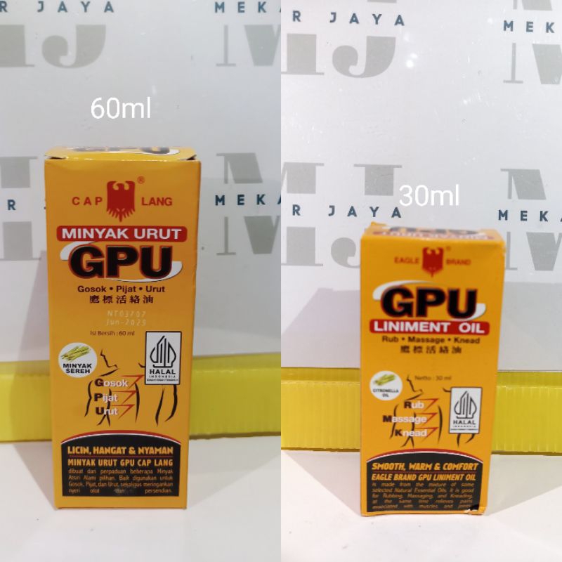 Jual GPU Cap Lang Minyak Gosok Pijat Urut 30ml | 60ml | Shopee Indonesia