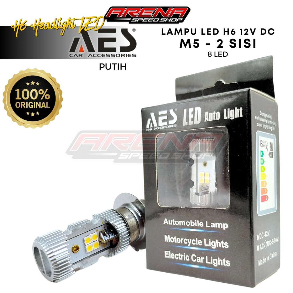 Jual BULLAES H6 Head Light M5 12V DC White - Lampu Depan 2 Sisi 8 Led ...
