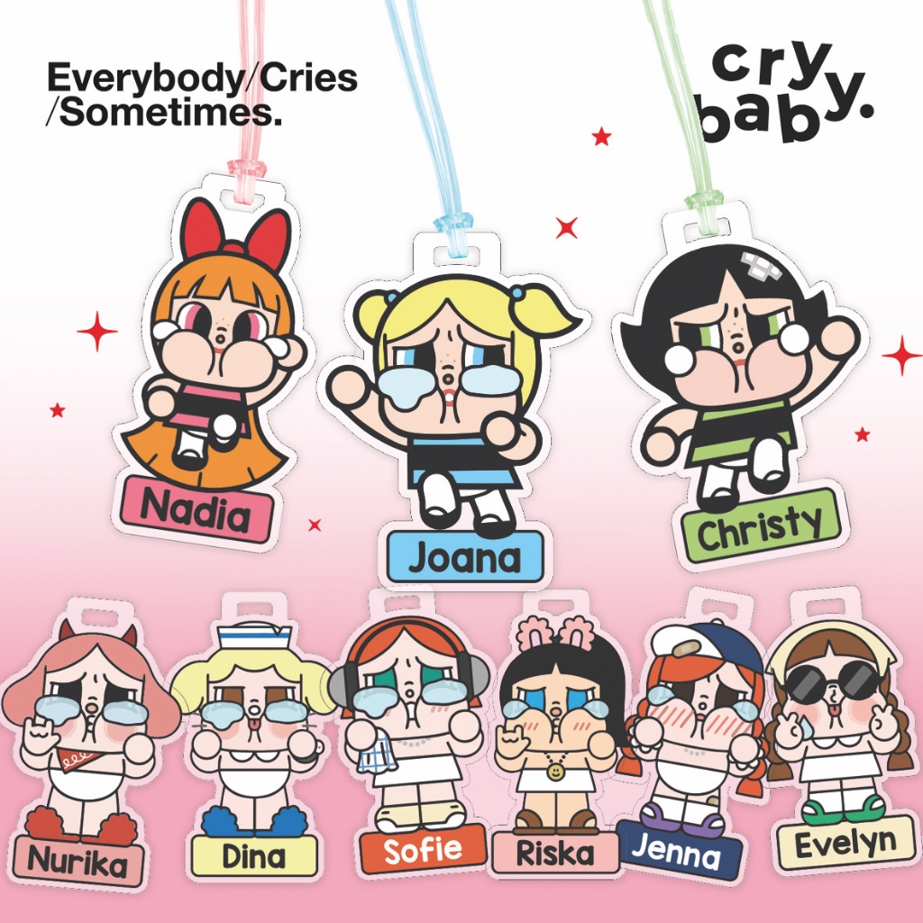 Jual Gantungan Crybaby PowerPuff Girls cry baby Custom Nama bag tag ...