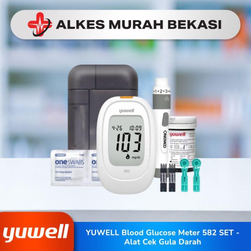 Jual ALAT YUWELL Blood Glucose Meter 582 SET - Alat Cek Gula Darah | Shopee Indonesia