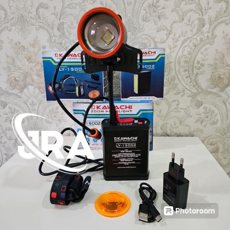 Jual NEW SENTER KEPALA ZOOM LED KAWACHI 150WATT/ 150W+20W POWERBANK IP 46/ FREE LENSA KUNING/ LY ...