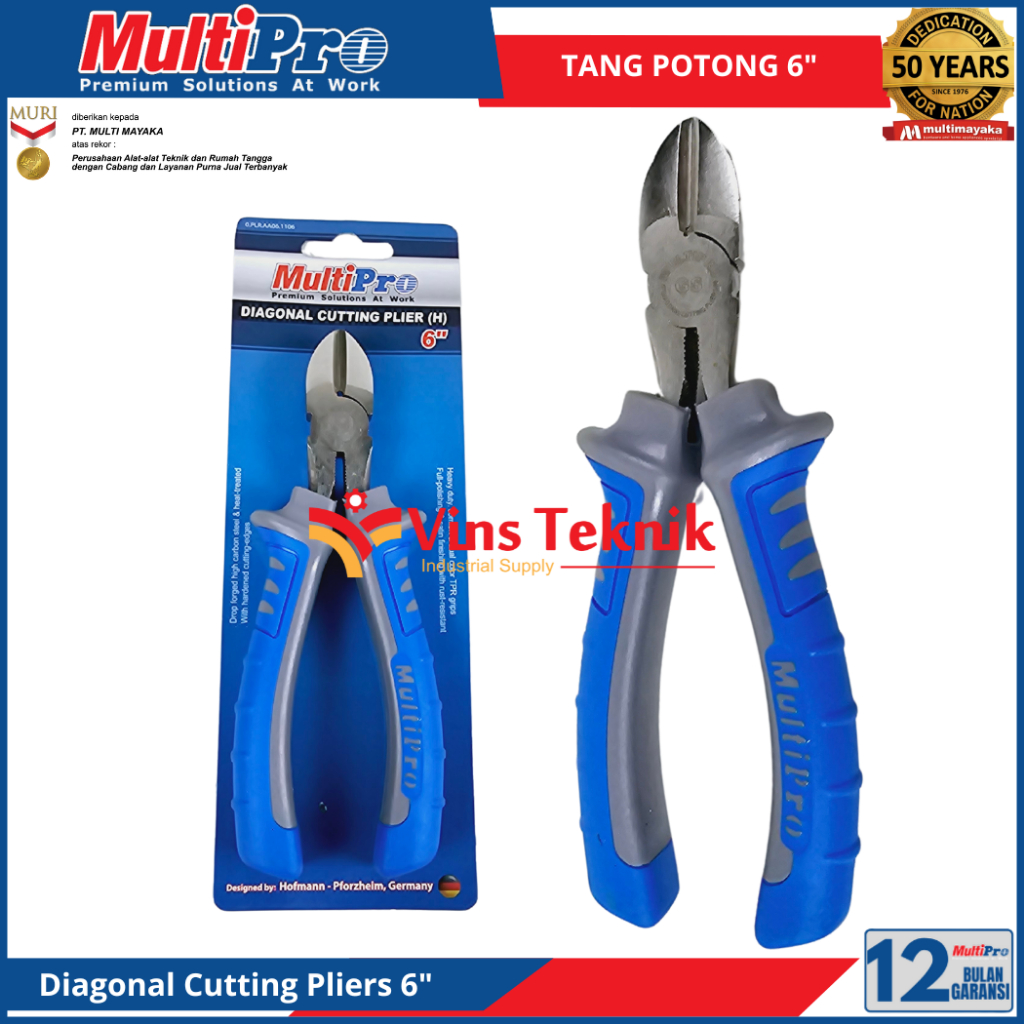 Jual Tang Potong 6inch Diagonal Cutting Pliers 6" Multipro | Shopee ...
