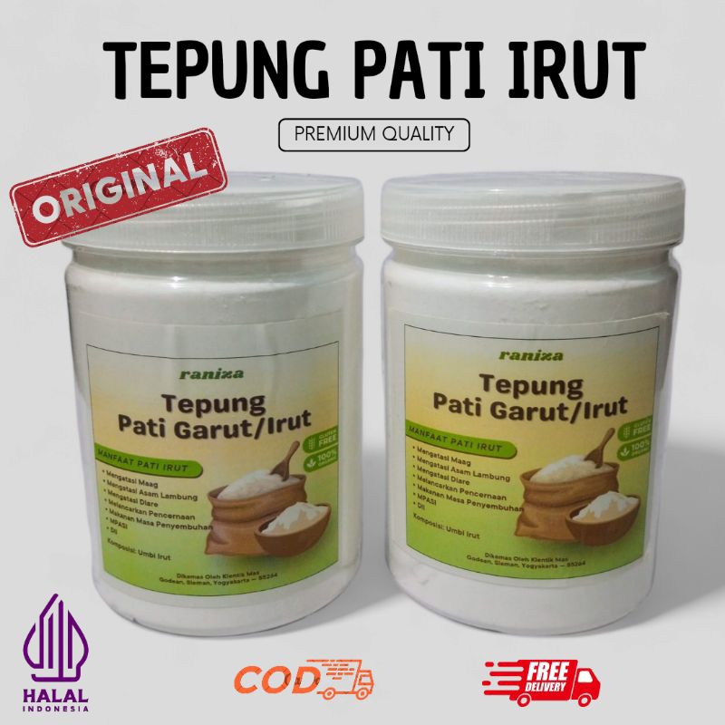 Jual Tepung Pati Garut Asli Tepung Pati Irut kemasan toples 800ml ...