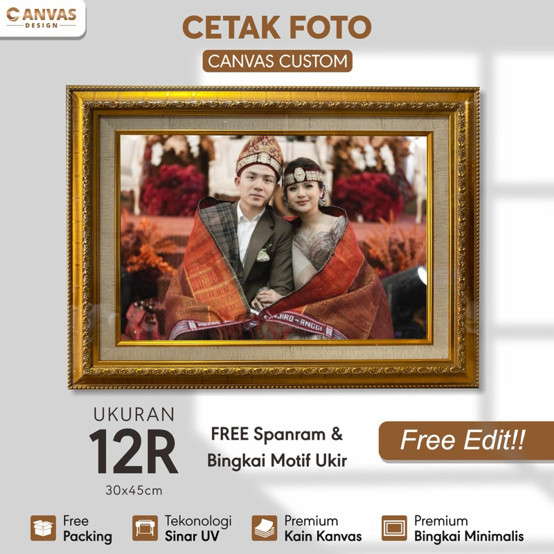 Jual Cetak Foto kanvas/Canvas 12 R ( 30 x 45 ) Dan Bingkai motif Ukir ...