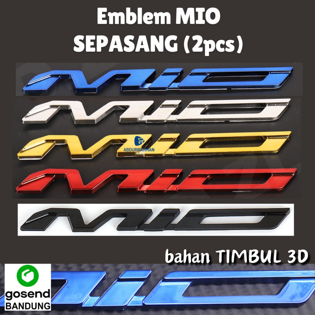 Jual SEPASANG Emblem Stiker Sticker Logo Motor Yamaha MIO Perak Hitam ...