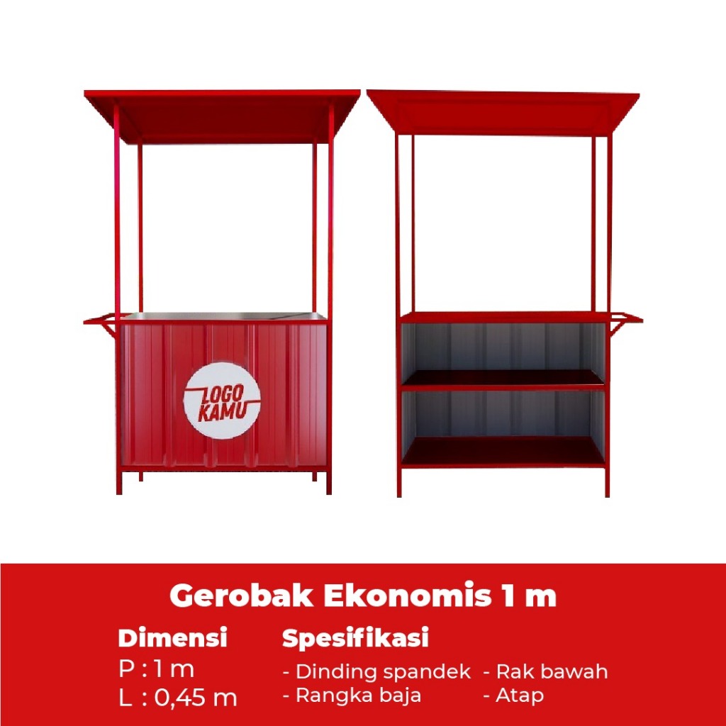 Jual GEROBAK KITE - Gerobak Ekonomis 1m / gerobak besi | Shopee Indonesia