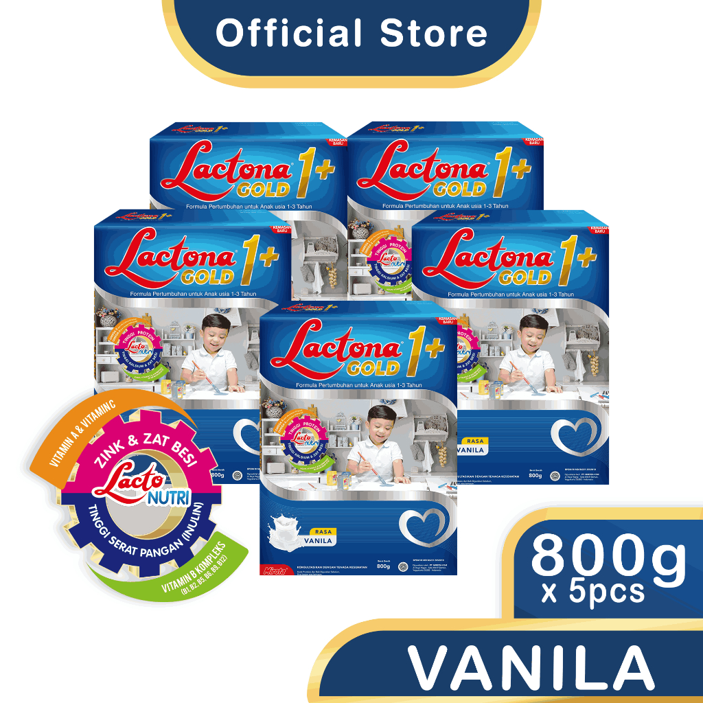 Jual PAKET LACTONA GOLD 1+ Susu Pertumbuhan Usia 1-3 Tahun 800 Gr x 5 ...