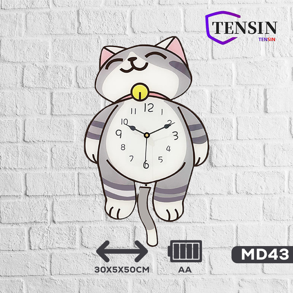 Jual TENSIN Jam Dinding kucing keberuntungan MD43/ Jam dinding ...