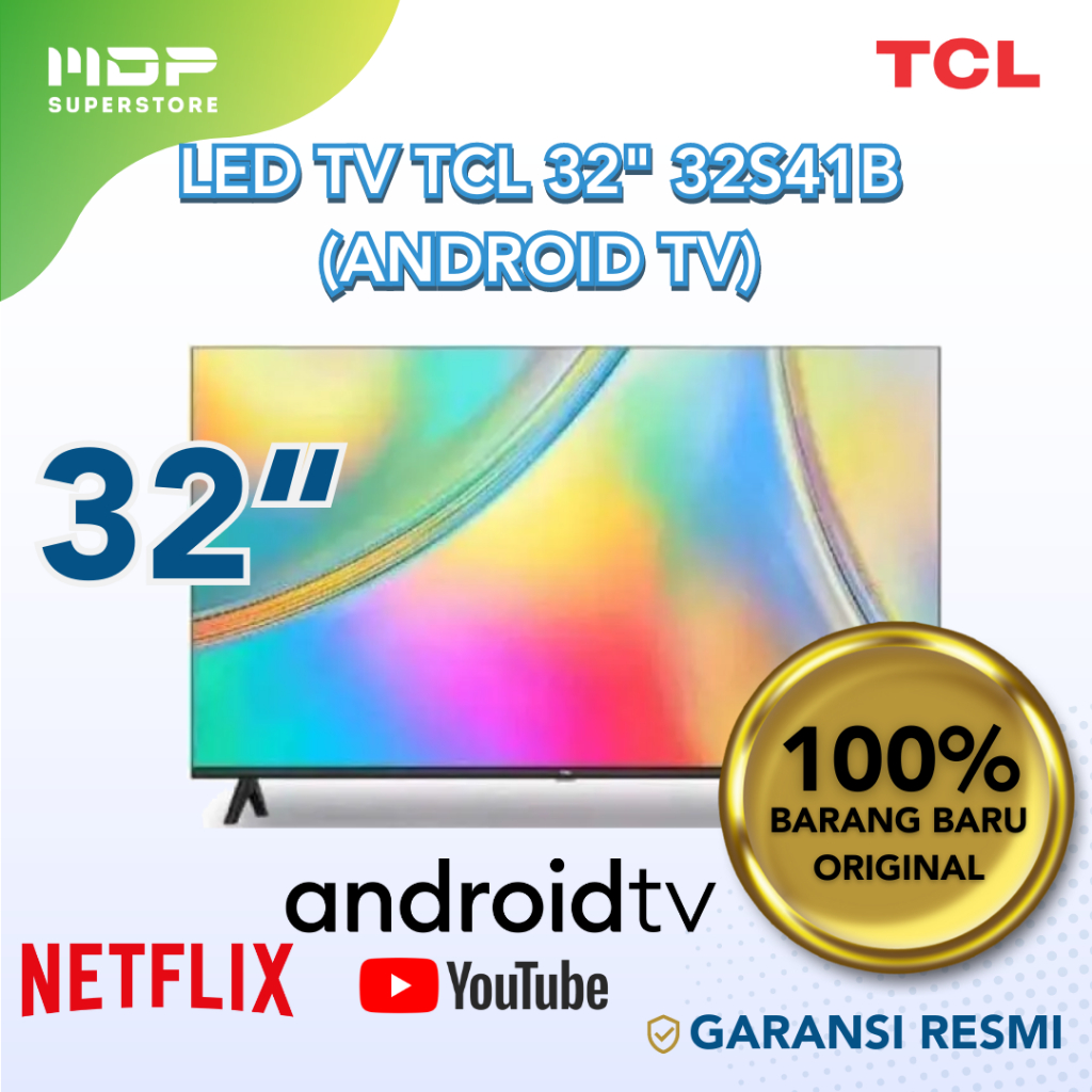Jual LED TV TCL 32" 32S41B ( ANDROID/HD)- 32 INCH ANDROID TV, HDMI | Shopee Indonesia