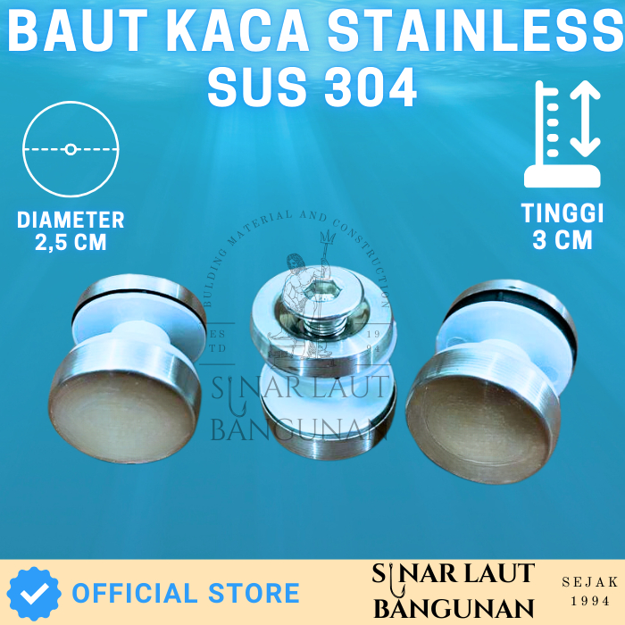 Jual Baut Kaca Stainless SUS 304 | Shopee Indonesia