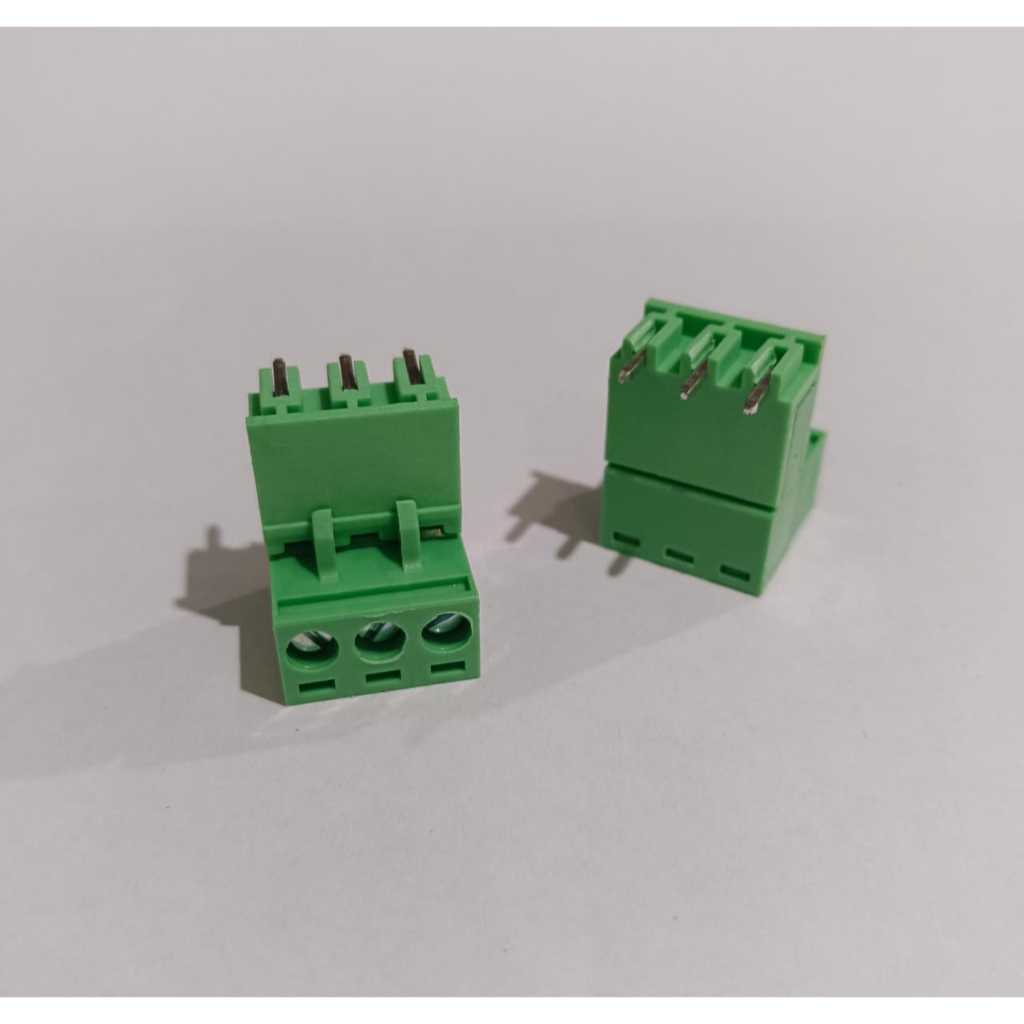 Jual Terminal blok 3 pin 5.08 mm plugable connector konektor hijau Siku ...