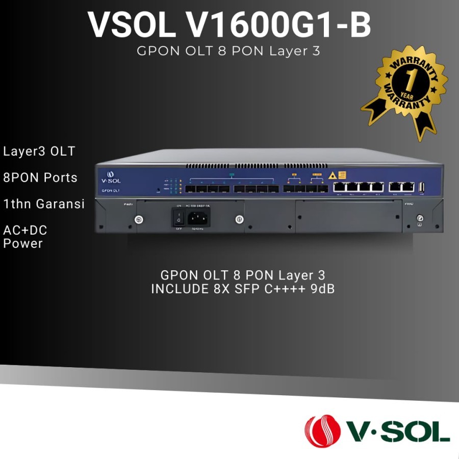 Jual OLT VSOL V1600G1-B 8 Port GPON OLT INCLUDE SFP 9Dbm 8pcs | Shopee Indonesia