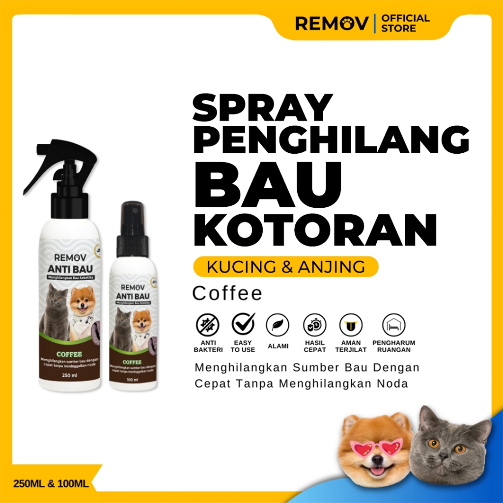 Jual Remov Spray Penghilang Bau Kotoran Kucing Aroma Coffee | Shopee ...