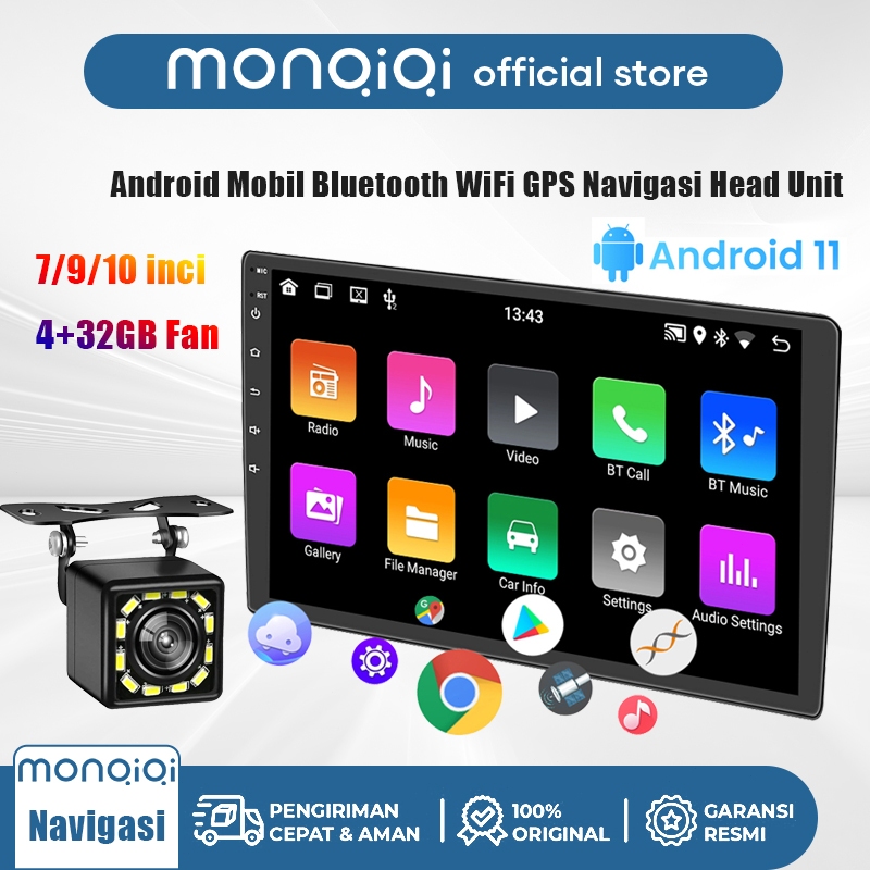 Jual [Cooling System] 4G+32G IPS Screen Head Unit 7/9/10 Inch Car Android 13 Navigasi Untuk ...
