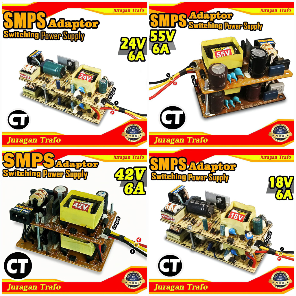 Jual Adaptor SMPS Switching Power Suply 12V 24V 24V 32V 35V 42V 45V 55V 3A / 6A CT & NON CT ...