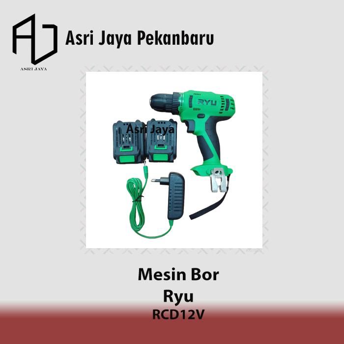 Jual Mesin Bor RYU Cordless Drill Cas 12V 10mm RCD12V 2 Baterai ...