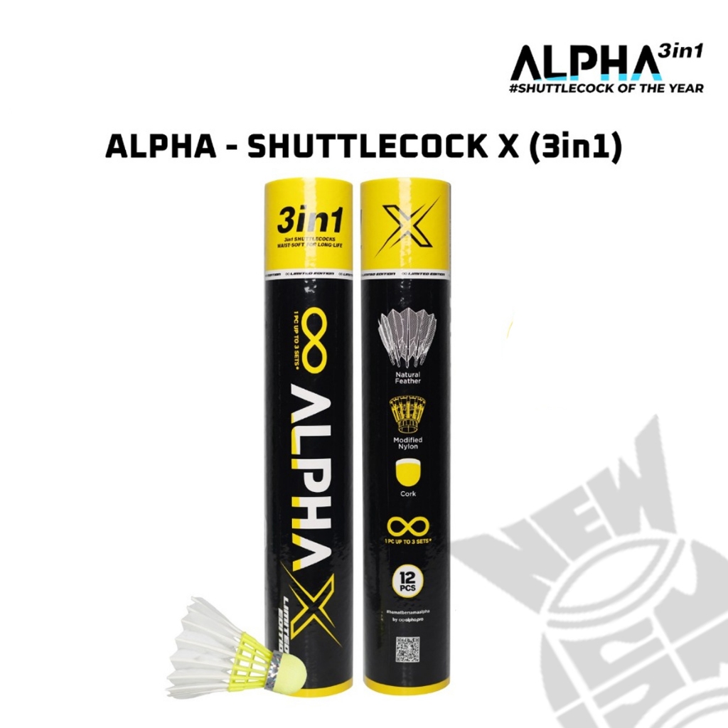 Jual Shuttlecock Alpha X Limited Editon 3in1 Yellow | Shopee Indonesia