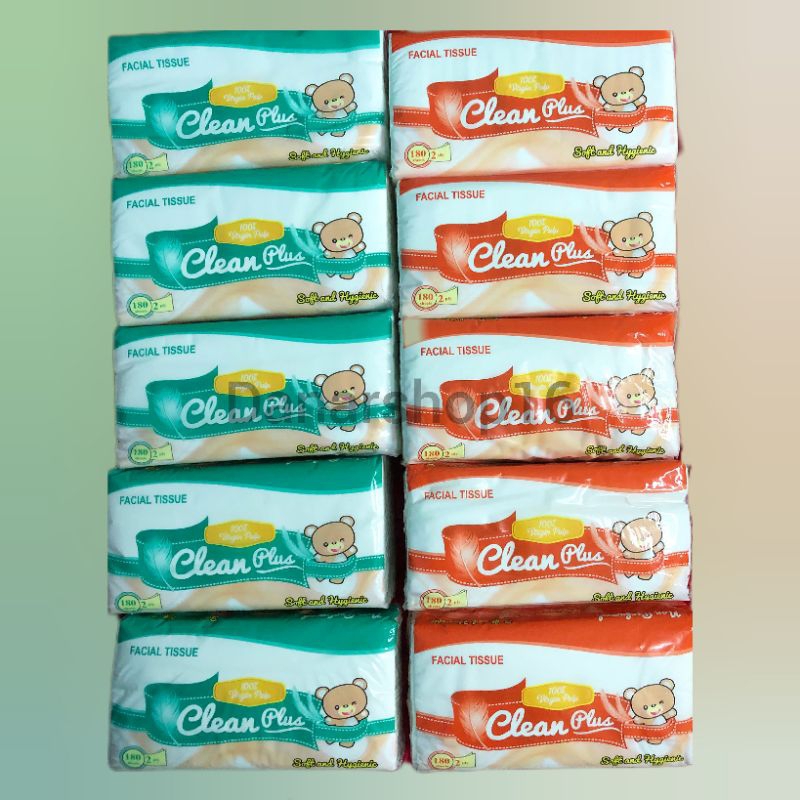 Jual TISU CLEAN PLUS 180 SHEET (10 PCS) | Shopee Indonesia