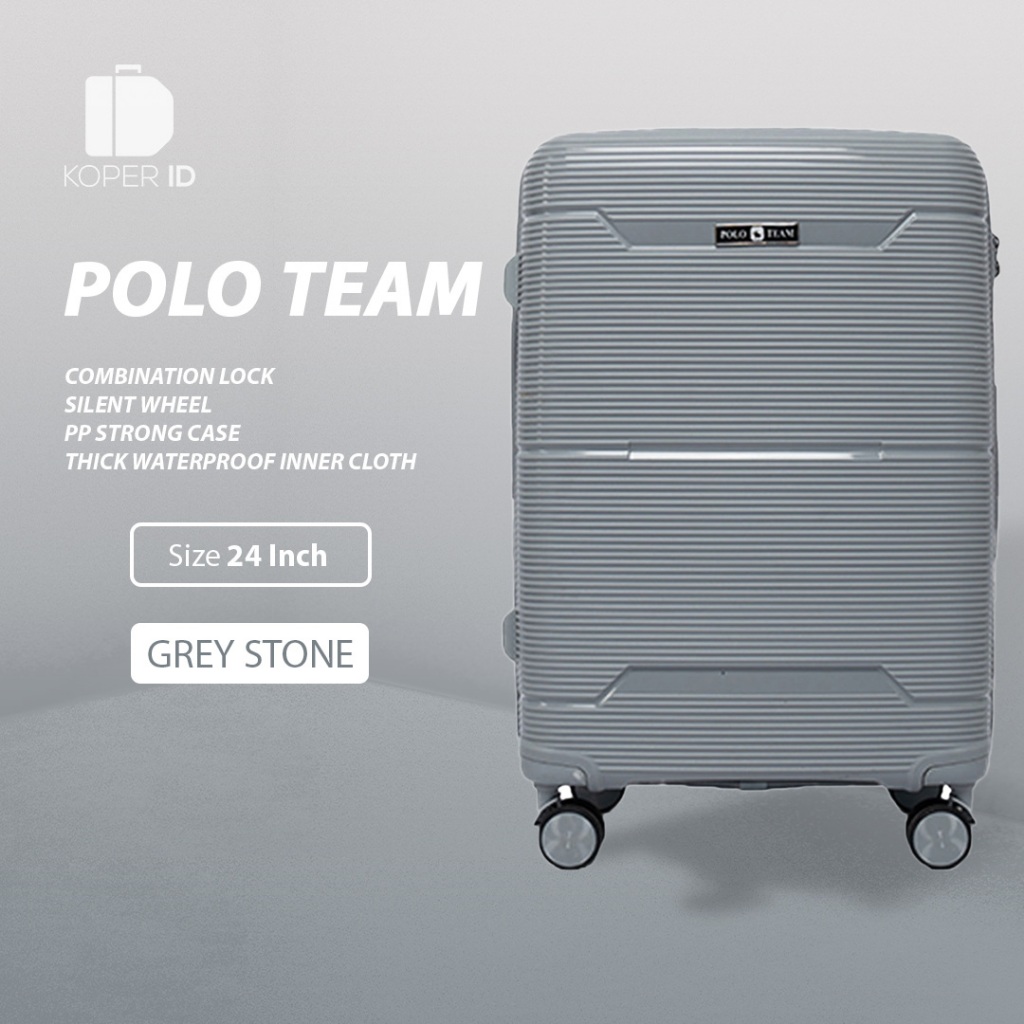 Jual Koper Hardcase PP Polo Team size 24 Inch - 9909 | Shopee Indonesia