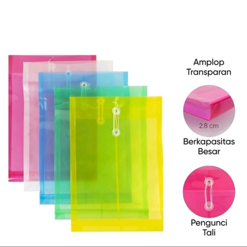 Jual Map Plastik/Map Tali Polos Folio(F4) Harga Per Pcs | Shopee Indonesia