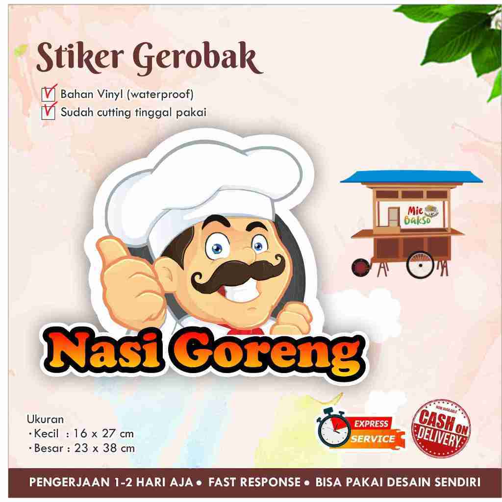 Jual STIKER KACA GEROBAK VINYL NASI GORENG / LABEL MAKANAN | Shopee ...
