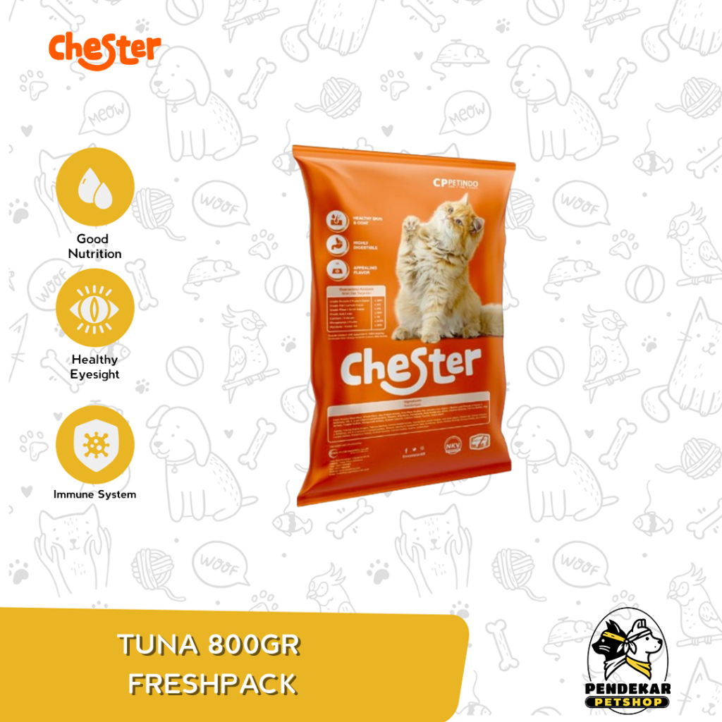 Jual Chester Cat Food Adult Makanan Kucing Dewasa Tuna 1 Kg | Shopee ...