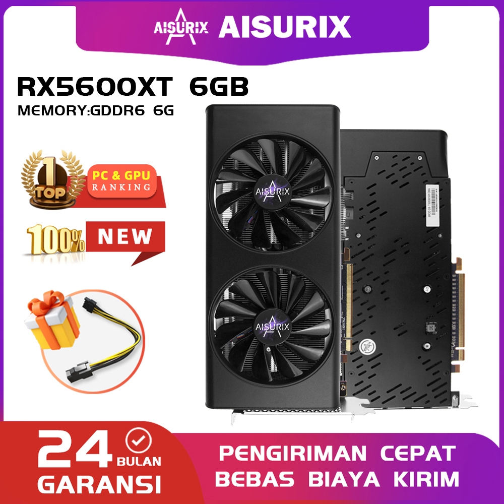 Jual AISURIX VGA Card RX 5600 XT 6GB 192BIT 2304SP GDDR6 HDMI PCIE 4.0 ...