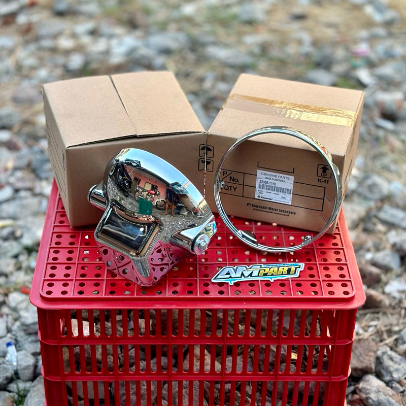 Jual REFLEKTOR LAMPU BULAT NINJA R OLD SS SET RING HEADLAMP BATOK NINJA ...