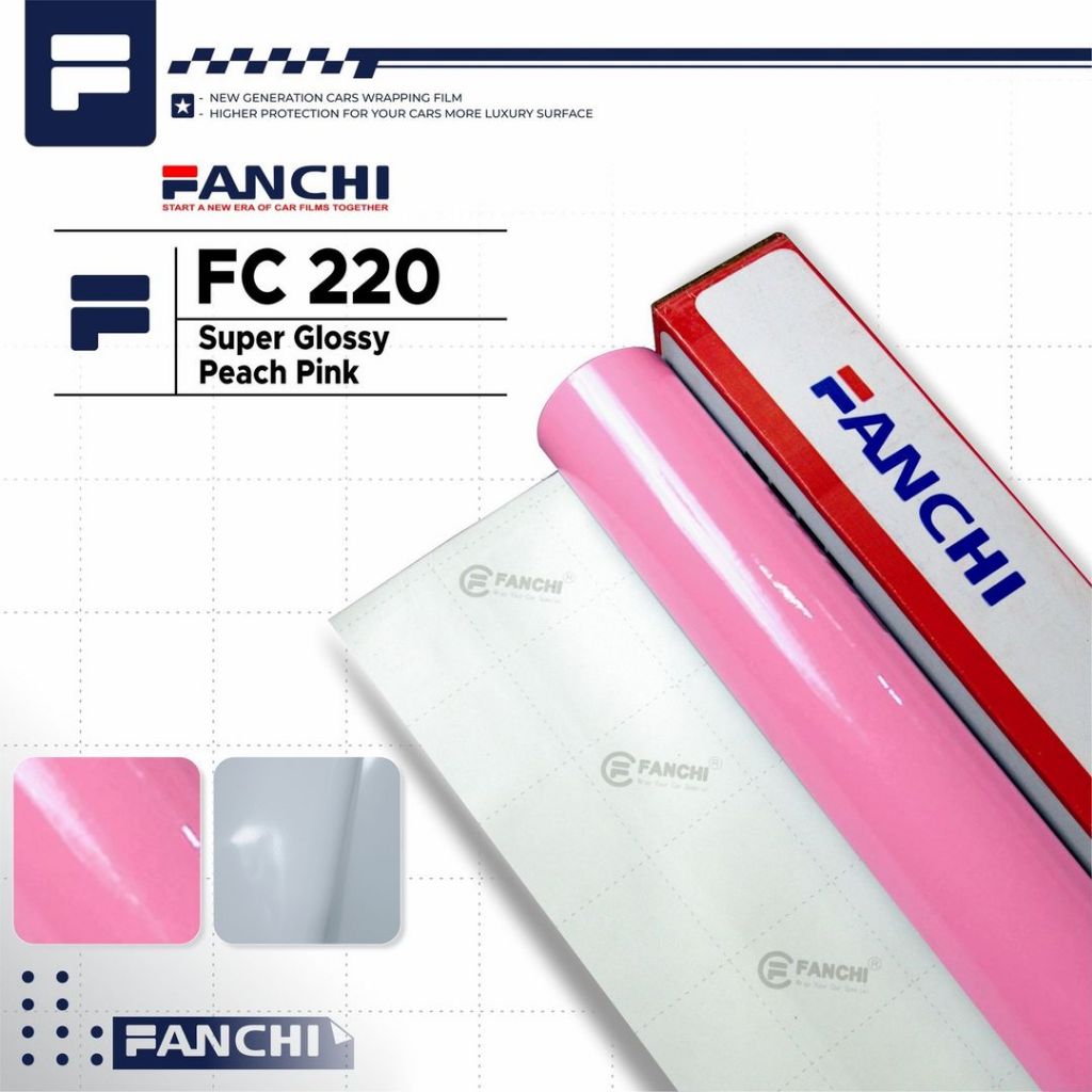 Jual Sticker Fanchi FC220 Super Gloss Glossy Peach Pink Premium Wrap ...