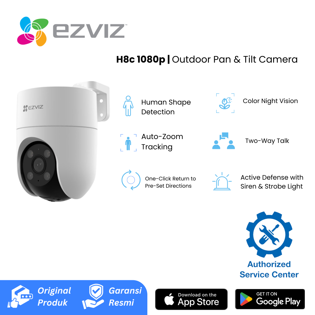 Jual EZVIZ CCTV H8C 2MP Pan & Tilt Wifi Camera Outdoor | Shopee Indonesia