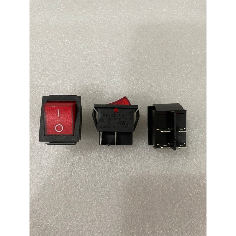 Jual Saklar Rocker switch BESAR LAMPU SOKEN 16A 4 pin / 4 kaki ON OFF ...