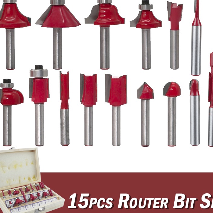Jual PROMO Mata Mesin Profil Router Bit Set 15 Pcs 14 Untuk Membentuk ...