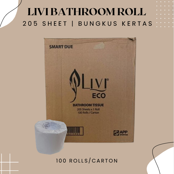 Jual Livi Bathroom Roll Smart Due 205'S | Tissue Roll | Toilet Roll ...