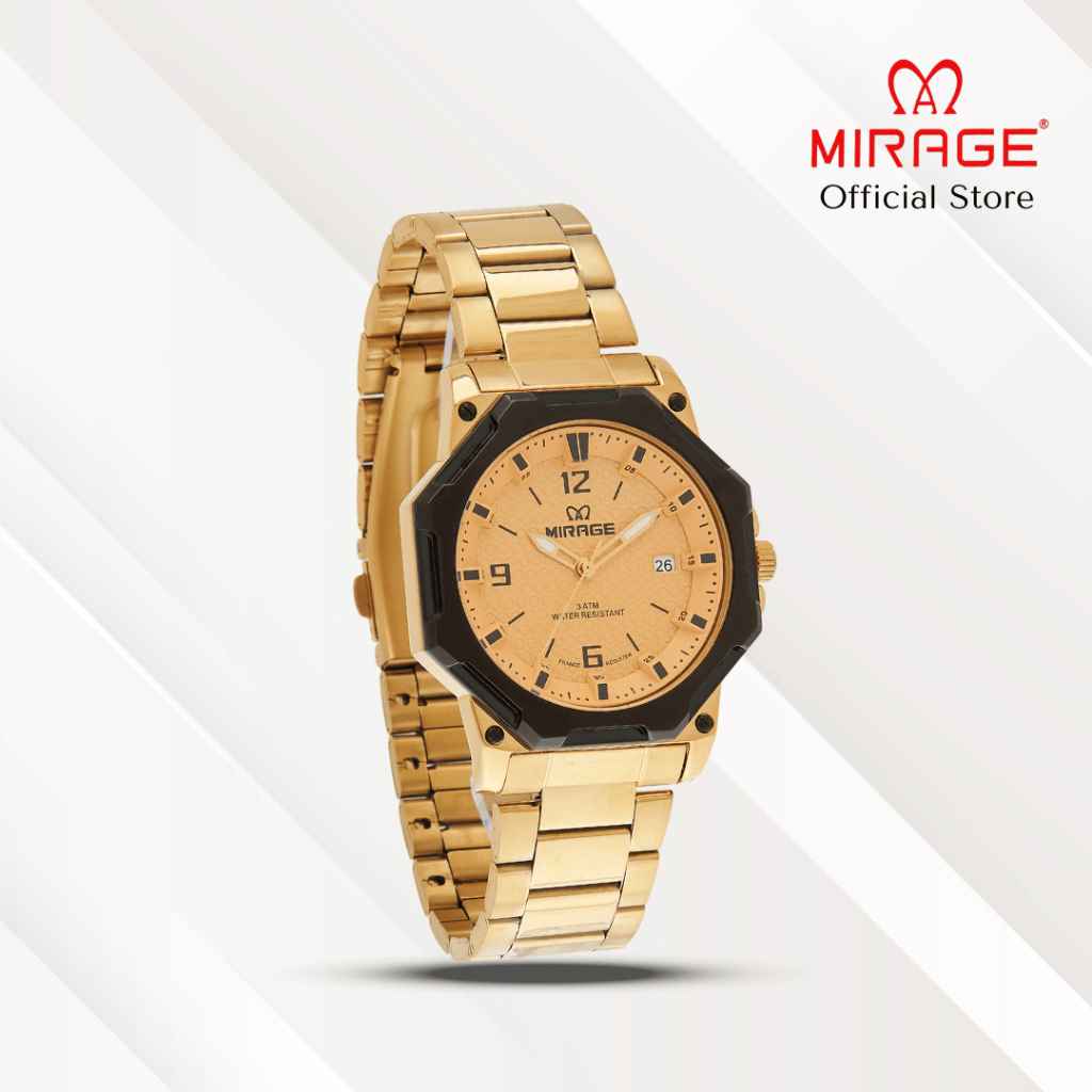 Jual Mirage Jam Tangan Pria Analog 8817 M Gold Original Stainless ...