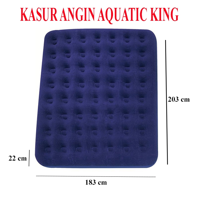 Jual Aquatic Kasur Angin King Biru [203cm x 183cm] / Paket Kasur Tiup Air Bed King Size Bestway ...