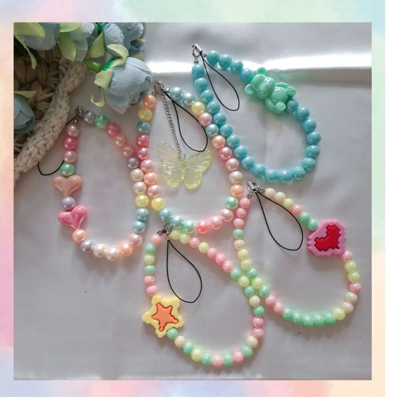 Jual Lanyard HP tali HP gantungan HP manik manik Aesthetic gantungan ...
