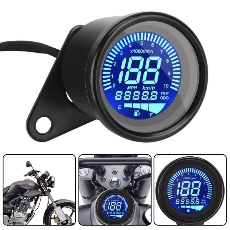 Jual speedometer digital bulat rxking cb Tiger ninja 7 warna universal ...