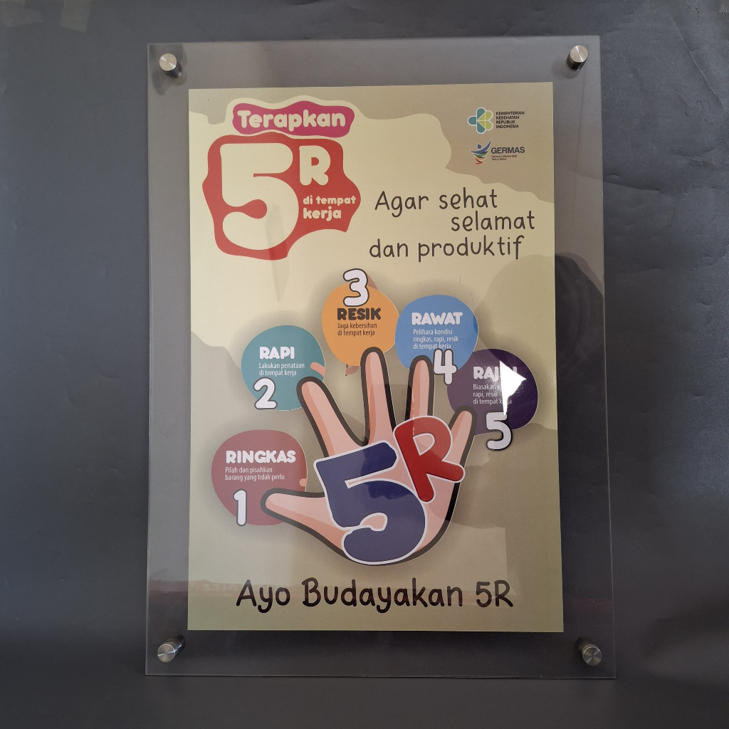 Jual Poster Akrilik Budayakan 5 R, Poster Akrilik Terapkan 5R, Poster ... Jual Poster Akrilik Budayakan 5 R, Poster Akrilik Terapkan 5R, Poster ...