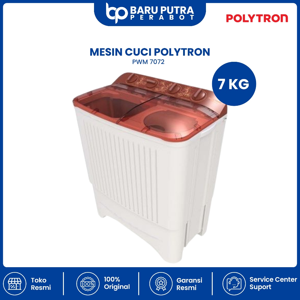 Jual POLYTRON PWM 7072 | PWM-7072 Mesin Cuci | Washing Machine 2 Tabung ...