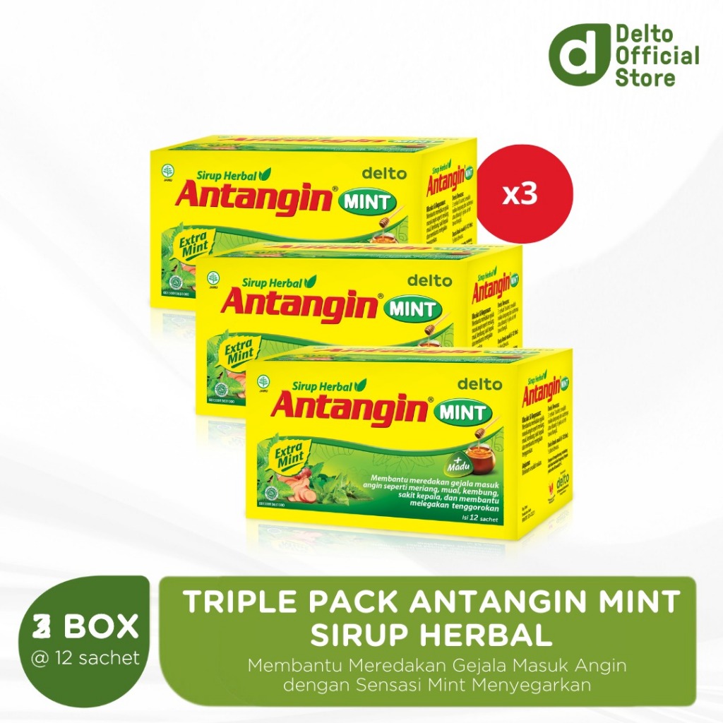 Jual Triple Pack Antangin Mint Sirup Herbal Box 12s dg Sensasi ...