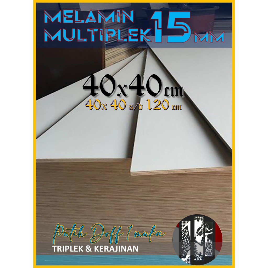 Jual Triplek Melamin 15mm 1 Muka 40 x (40 s/d 120 cm) | Triplek Putih ...